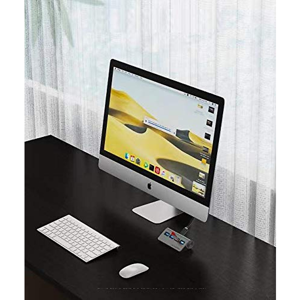 Achoro Premium Quality Computer USB Port Expander – 4 Ports Portable USB Hub - Compatible with MacBook, Windows, iMac, Hard Drive, and PC – High-Speed 3.0 USB HUB (Space Grey)