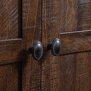 Sauder Miscellaneous Storage Pantry Cabinet, L: 31.02"x W: 17.56"x H: 71.1", Rustic Walnut finish