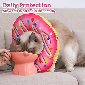 libfrnt Cat Cone Collar Soft, Cute Cat Donut Collar Adjustable Cat Recovery Collar Comfortable Elizabethan Cones to Stop Licking Anti-Bite Neck Cone for Cats Kittens Small Dogs After Surgery