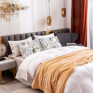 ECOCOTT 100% Cotton Pillowcases Standard Size, Floral Print Pattern Pillow Cover 2 Pack, Super Soft Envelope Closure Standard Pillow Case Set (Standard, 20"x26")