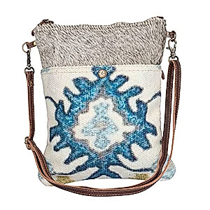 Myra Bag Bewitching Hues Small & Crossbody Bag Upcycled Canvas, Leather, Cowhide & Rug S-2178
