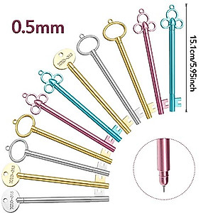 Key Shape Pen Vintage Key Gel Ink Pens Cute Novelty Pens Black Fine Point Pen for Office Stationary School Supplies(36 Pieces)