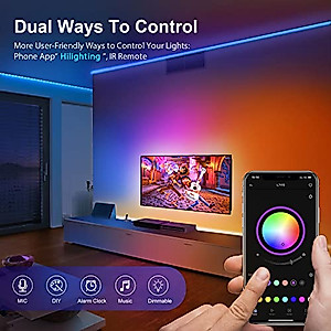 Nexillumi 100ft LED Strip Lights with IR Remote Ultra-Long LED Lights for Bedroom, Dorm, Room Decor App Control Music Sync LED Lights (100Ft APP+ Remote+ Mic Control)