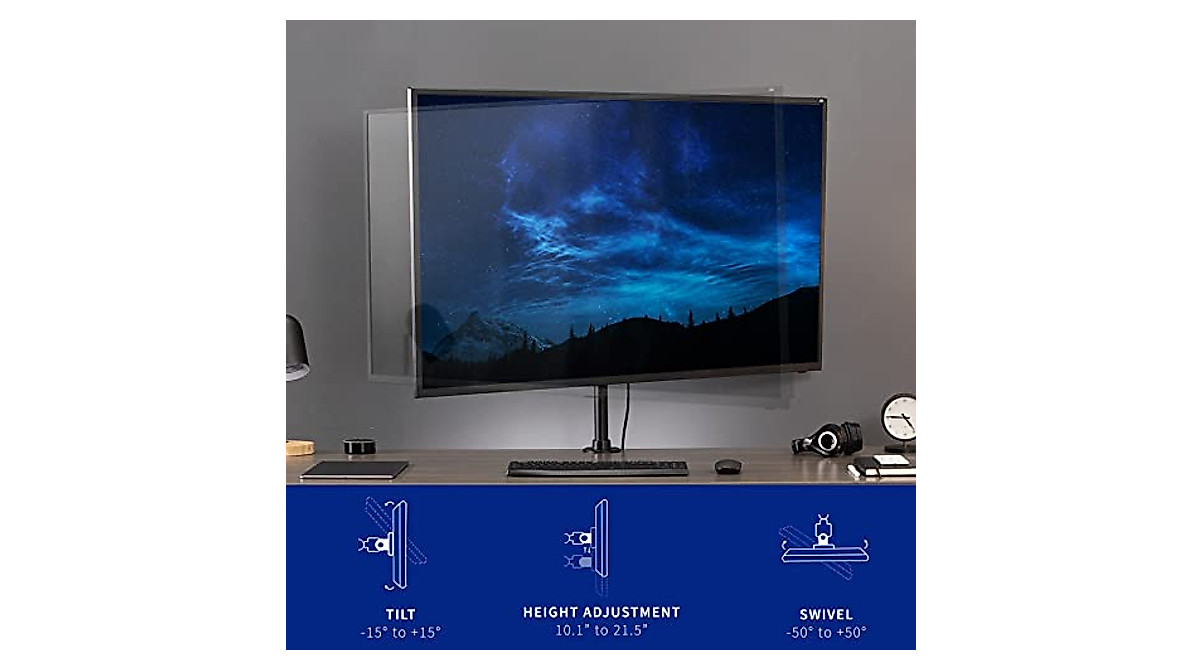 VIVO Black Ultra Wide Screen TV Desk Mount for up to 55 inch Screens ...