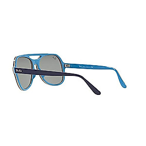 Ray-Ban Rb4357 Powderhorn Evolve Polarized Aviator Sunglasses, Blue Creamy Light Blue/Photochromic Grey Mirrored Grey, 58 mm