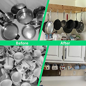 Etoolia 50 Pcs Ceiling Hooks for Hanging Plants - 2.9 inches Plant Hooks Heavy Duty, Hanging Hooks for Christmas Lights, Cups, Decors - White Vinyl Coated Screw in Plant Hanger Hook Indoor and Outdoor