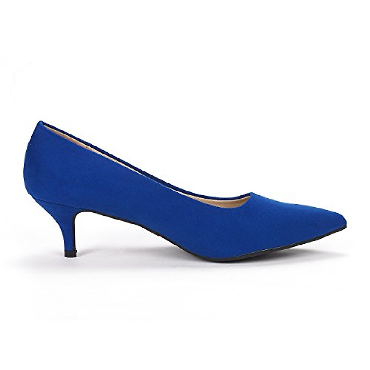 DREAM PAIRS Womens Low Heel D'Orsay Pointed Toe Pump Shoes, Royal Blue - 7 (Moda)