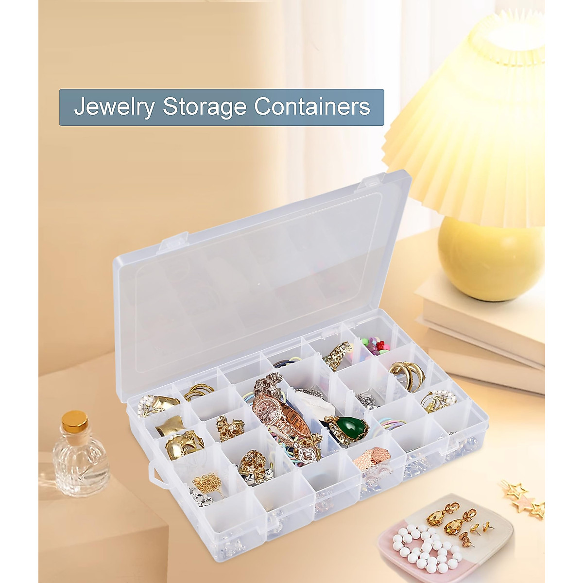 Cqhxvw Bead Organizer Box Tackle Box Organizers and Storage Beads Storage Containers Jewelry Making Organizer Sewing Box Plastic Compartment Organizer Box with Dividers 36 Grid Box