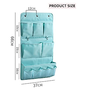 Lerkumey Over Door Hanging Organizer Hanging Storage Bags with 10 Pockets | Multifunctional Storage Bags Organizer with 3Pcs Adhesive Wall Hooks for Wall /Bedroom /Bathroom /Door /Closet (Blue)