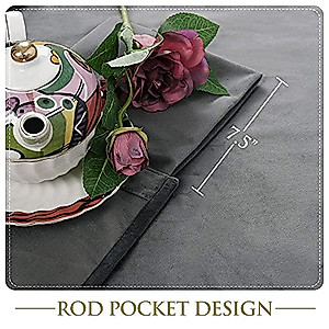 StangH Grey Velvet Curtains 84-inch - Twist Tab Top Design Blackout Drapes for Living Room/Bedroom Window Decor, W52 x L84-inch, 2 Panels