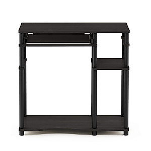 Furinno Abbott Computer Desk with Bookshelf, Espresso/Black