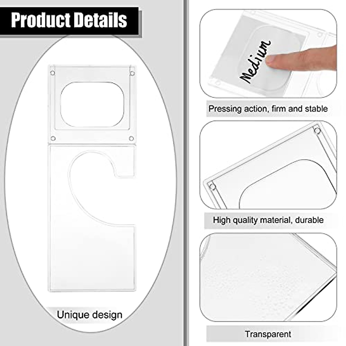 Closet Dividers Plastic Closet Dividers for Hanging Clothes Transparent Rectangle Clothing Rack Size Dividers, Organize Clothes (6 Pack)
