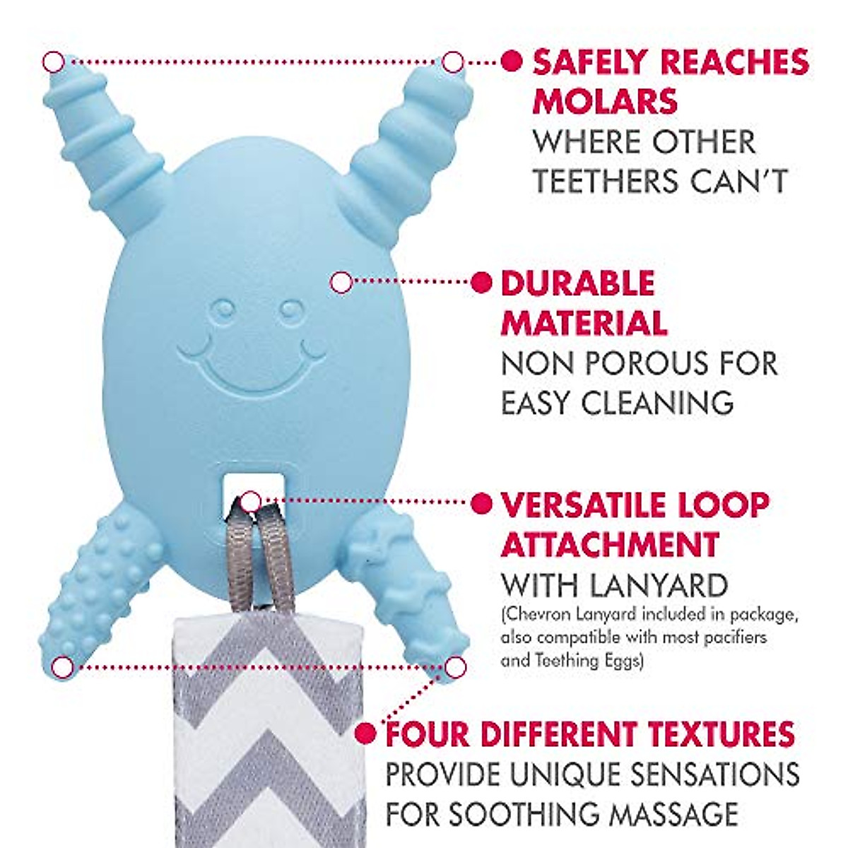 A Baby Registry Must Have - The Teething Egg Blue Bundle - Infant Toys 3-6 Months, Sensory Toys for 0-6 Months, 6-12 months and up for Molar Teething, Baby Boy or Girl up to 18 Months