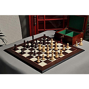 The House of Staunton The Reykjavik II Series Chess Set, Box & Board Combination - Purpleheart Gilded