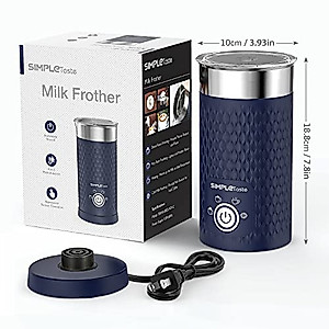 SIMPLETASTE Milk Frother, 4-in-1 Electric Milk Steamer, Automatic Warm and Cold Foam Maker and Milk Warmer for Latte, Cappuccinos, Macchiato