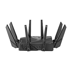 ASUS ROG Rapture GT-AXE16000 Quad-band WiFi 6E Extendable Gaming Router, 6GHz Band, Dual 10G Ports, 2.5G WAN Port, ASUS RangeBoost Plus, Triple-level Game Acceleration, VPN Fusion, AiMesh Compatible