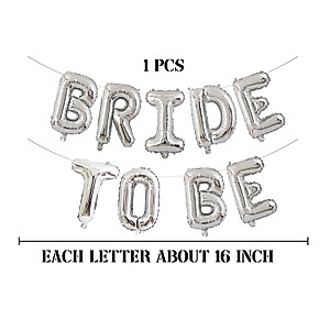 Silver Bride To Be Letter Balloons 16in Balloon Wedding Decorations Party Decor Silver Letter Balloons Bride to Be Party Supplies