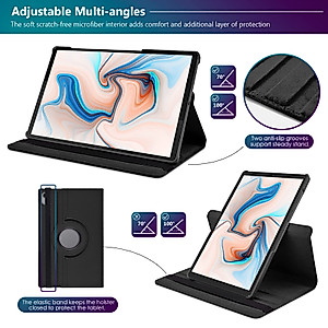 DETUOSI Rotating Case for Lenovo M10 FHD Plus 10.3" 2nd Gen 2020 (TB-X606F/X606X),360 Degree Rotate Multi-Angle Stand Folio Leather Protective Smart Book Cover + Auto Sleep/Wake + Elastic Band Closure