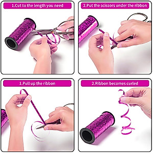 Plain Waterproof Ribbon,3/16 inch x 100yards Curling Ribbon for Gifts Package Wrapping,Bows,Halloween Decorations Crafting (Black,Orange,Purple)