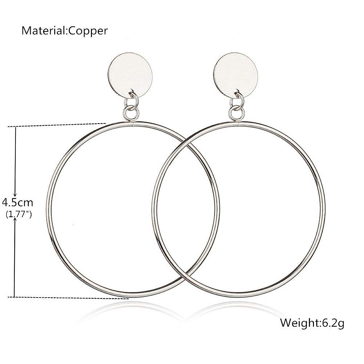 Geometric Double Circle Round Stud Earrings Women's Lucky Number 8 Shape Hollow Big Hoop Earrings