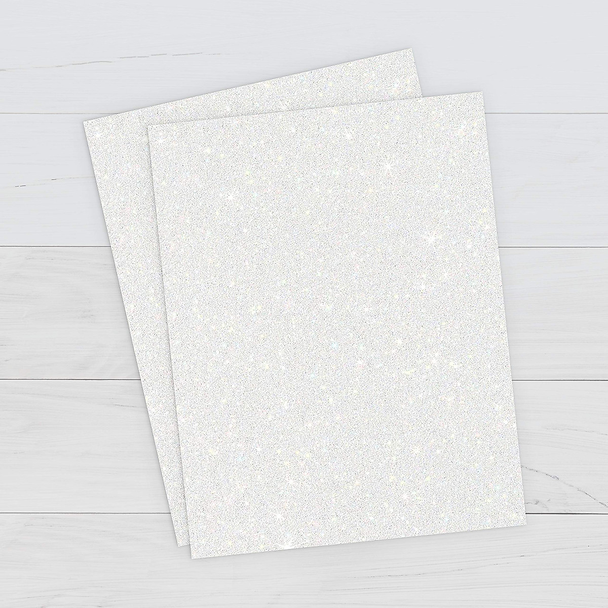 Printworks Printable White Glitter Cardstock, Perfect for Holiday School and Craft Projects, 15 Sheets, 8.5” x 11” (00514)