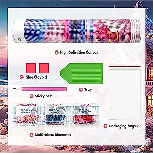 Buewutiry Beach Castle Diamond Painting Kits for Adults Beginner, 16x12 Inch 5D Diamond Art Kits for Adults, DIY Full Drill Diamond Art Craft for Home Wall Art Decor