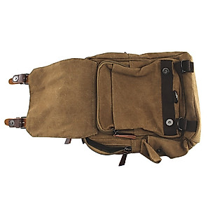 JIAO MIAO Canvas Shoulder Backpack Travel Rucksack Sling Bag Cross Body Messenger Bag,180308-Coffee