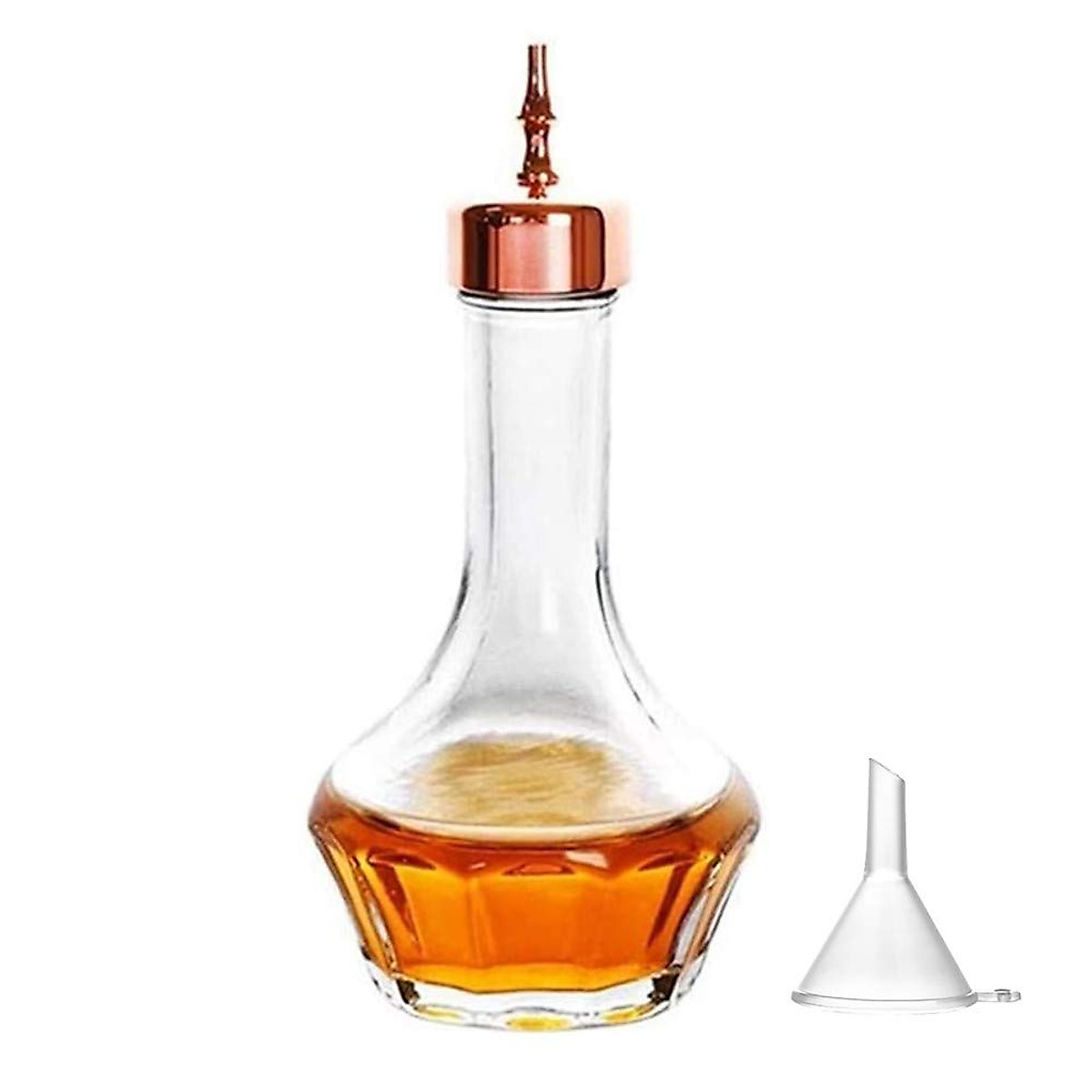 Bitters Bottle - Glass with Stainless Steel Dasher Top 50ml Professional Bar Tool for Making Craft Cocktails and the Perfect Whiskey DSBT0001 (Copper)