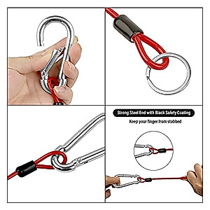 Breakaway Cable Trailer Safety Rope, Trailer Safety Rope for Trailer Emergency Camper, Retractable Cable, Anti-Lost Cable Anti-Corrosion, Durable, Sturdy, not Easy to Break 4 Ft