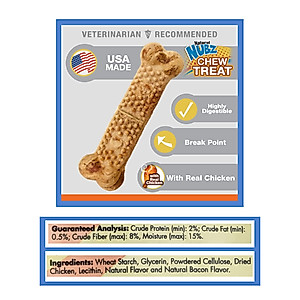 P2P Natural Edible Dog Chews Made with Real Chicken, Healthy Dental Sticks Bones Treats for Aggressive Chewers Dogs, Teeth Cleaning Fresh Breath, 22 Count Large Size/Pk, 2.16 Lb Bags(1 Pack)