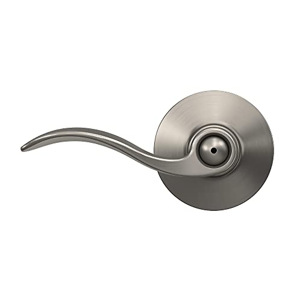 Schlage F40 V ACC 619 Accent Door Lever, Bed & Bath Privacy Lock, Satin Nickel, 5.5"L x 2.25"W