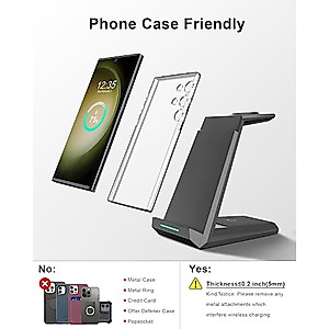 Wireless Charger for Samsung, ADADPU 3 in 1 Charging Station for Multi Devices Fast Charger Stand Dock for Galaxy S24 Ultra S23 S22 S21,Galaxy Watch 6/5/4/3/Pro,Galaxy Buds