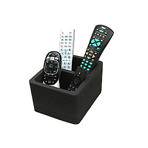 Polar Whale Remote Control Holder Stylish Storage Tray for Sofa Bed Couch Floor Car RV Lounge TV Room Desk or Table Durable Black Foam 2 Compartments 7.5 x 6 Inches