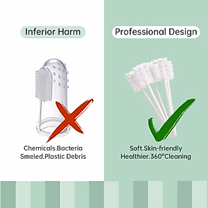 Baby Oral Cleaner 30 Pcs One-Time Baby Toothbrush for 0-36 Month Newborn Baby Oral Tongue and Tongue Gauze Gum Cleaner