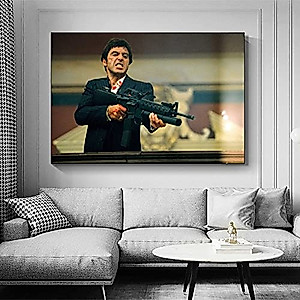 SUPERYUFENG Godfather Scarface Canvas Art Poster and Wall Art Picture Print Modern Family Bedroom Decor Posters 16x24inch(40x60cm)