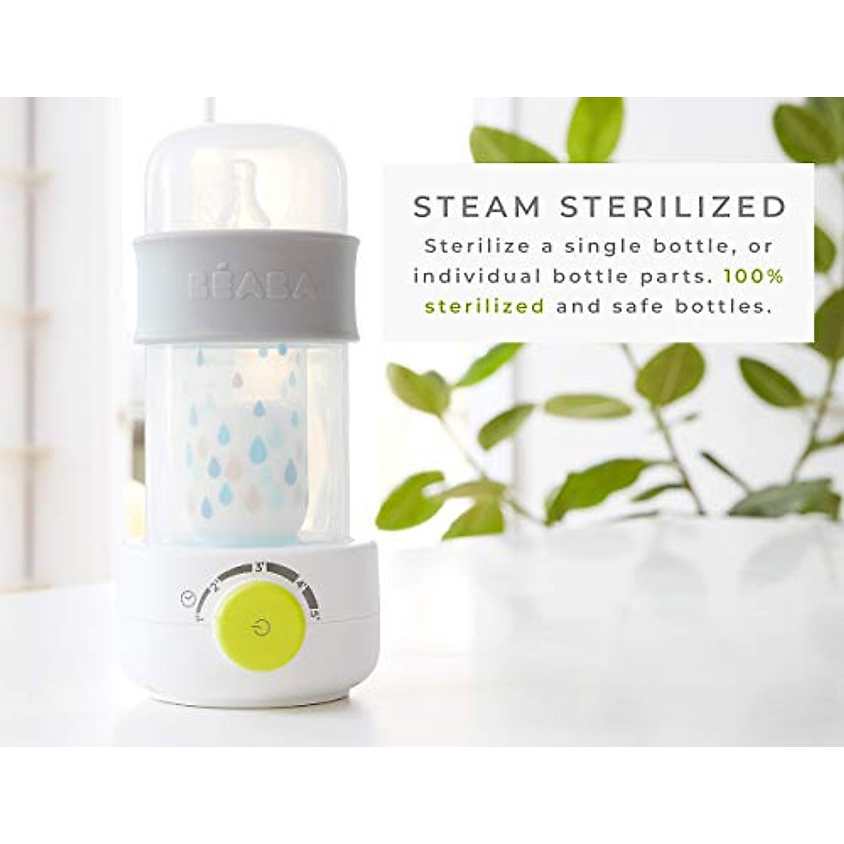 BEABA Fast Baby Bottle Warmer, Baby Food Warmer, (3-in-1) Warm Milk in Just Two Minutes + 2-in-1 Bottle to Sippy Learning Cup