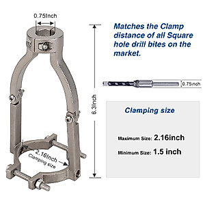 LNROE-K Square Hole Drill Bit Adapter for Drill Machine, Mortising Attachment for Drill Press, Square Hole Drill Bits for Wood, Mortise and Tenon Tools, Accessory Quickly