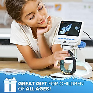 AmScope - 4.3 inch Premium 1080P HD Portable LCD Digital Color Microscope with Dual-LED Illumination - DM140