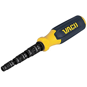 VACO VAC1070 Impact Driver, 7-in-1 SAE Multi-Bit Impact Flip Socket with Handle, 6 Easy-to-Identify Hex Driver Sizes and 1/4-Inch Bit Holder