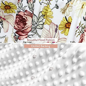 HNHUAMING Floral Baby Blankets, Floral Toddler Blanket for Boys Girls, Dotted Backing, Double Layer, Crib Receiving Blanket, for Nursery/Stroller/Toddler Bed/Carseat, 30 x 40 Inch