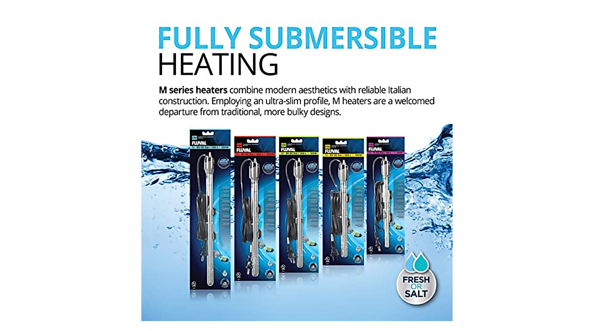 Fluval M50 Submersible Aquarium Heater – 50W for 15 Gal