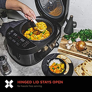 Crux 20 Cup Induction Rice Cooker, Multi-Cooker, Food Steamer, Slow Cooker, Stewpot, Easy One-Pot Healthy Meals, Dishwasher Safe Non-Stick Bowl, Black, one size