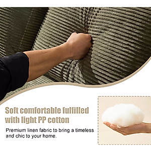 JURMALYN 98" Sectional Sofa Cloud Couch for Living Room Comfy Sectional Couch L-Shaped Sofa 3 Seat Foam Couch with Left Chaise Lounge, Deep Seat Sofa for Home Office, No Assembly, Green