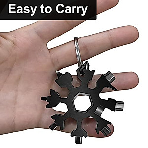 18-in-1 Snowflake Multitool, 9 Packs Stainless Steel Snowflake Wrench/Bottle Opener/Screwdriver Kit, Stainless Steel Portable Star Tool for Christmas Great Gifts
