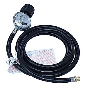 METER STAR 8 FEET QCC1 Propane Regulator Low Pressure with Hose Plus 1/4" Quick Connect Propane Elbow Adapter Converter for 17" and 22" Blackstone Tabletop Camper Grill