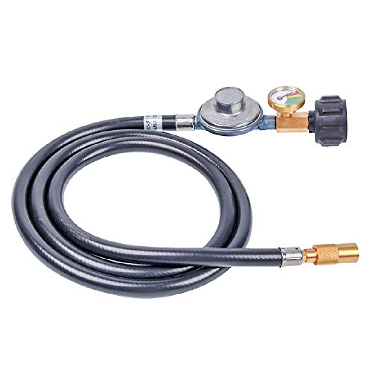 GasSaf 5FT Propane Regulator with Hose, Griddles Regulator and Gauge Suitable for Blackstone 17”/22” Tabletop Griddle, Pit BOSS 2 Burner Gas Griddles