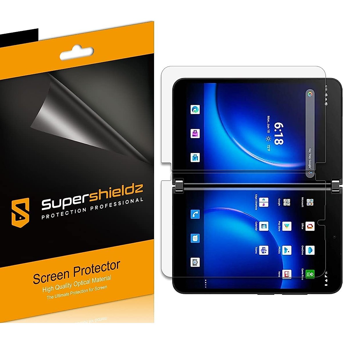 Supershieldz (2 Pack) Designed for Microsoft Surface Duo 2 Screen Protector, (2 Left Screen and 2 Right Screen) High Definition Clear Shield (TPU)