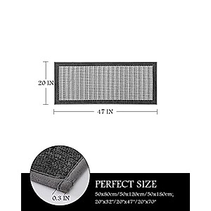 PADOOR Kitchen Rugs Mats Non Skid Washable - 20x47 Inch Kitchen Runners Farmhouse Style,Weave Floor Mats for in Front of Sink Gray