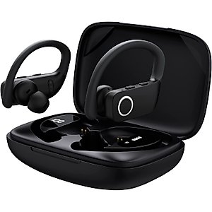 Wireless Earbuds, Bluetooth 5.0 Earphones with Charging Case, 25H Playtime Deep Bass Headphones Chip, Stereo HiFi Sound Noise Cancelling for Sport/Working/Travel (Blue)