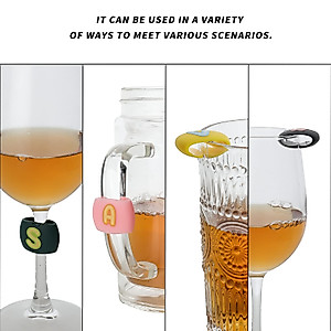 COZYOCHY 26PCS Wine Glass Charms with Letter Marks Identify Your Glass with Ease - Wine Glass Charms for Cocktails, Martinis & Champagne Glasses.Perfect for Parties & Gatherings